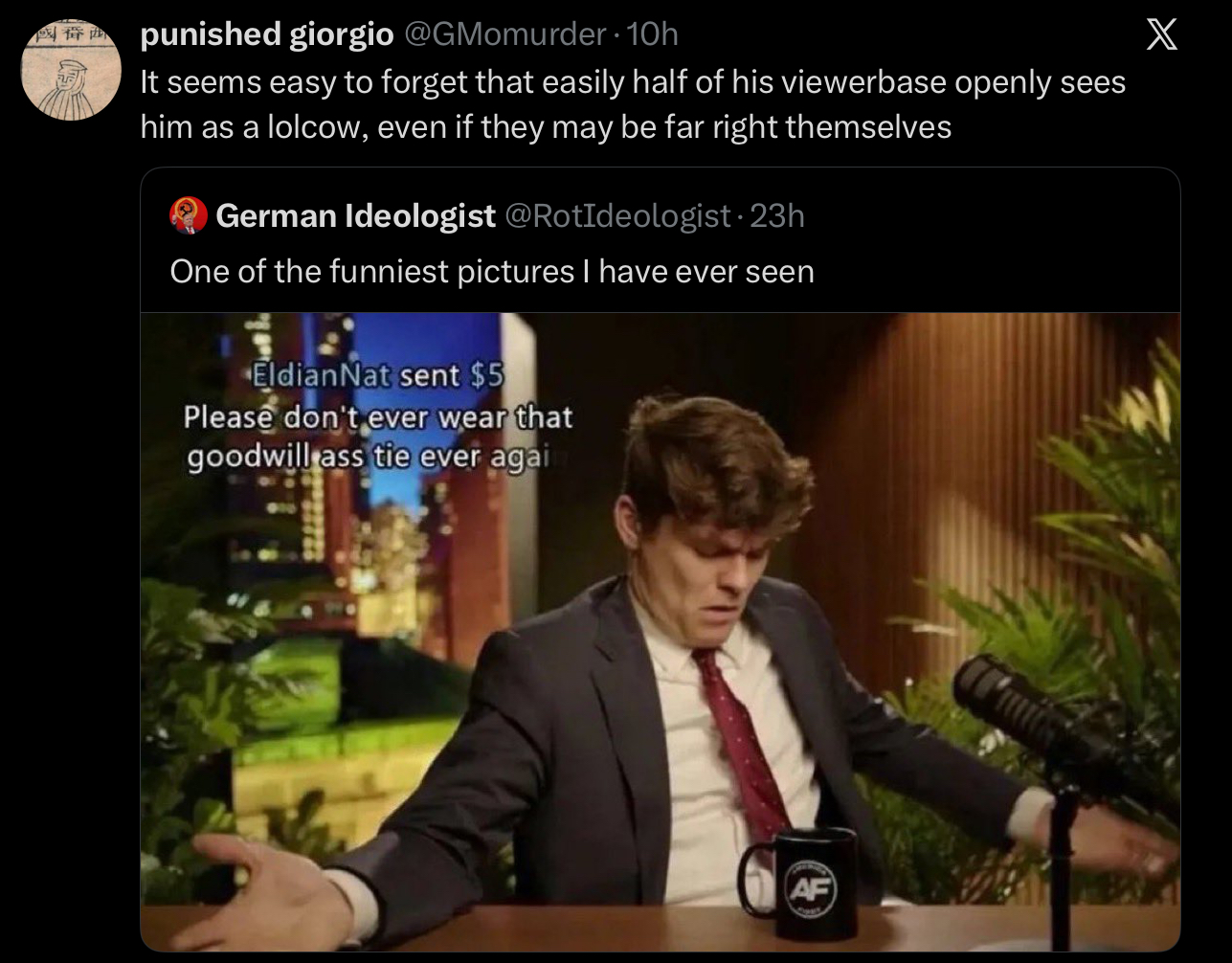 Nick Fuentes audience sees him as a lolcow | Know Your Meme