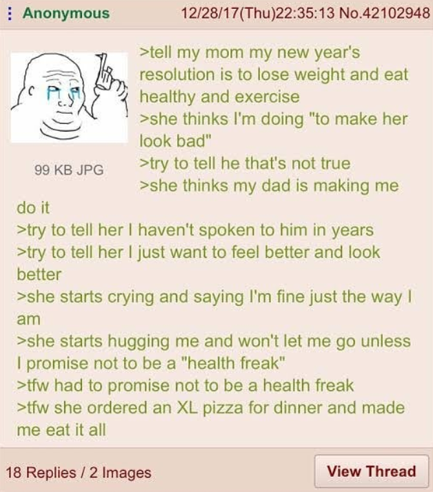How do you force someone to eat a whole pizza? | /r/Greentext | Know ...