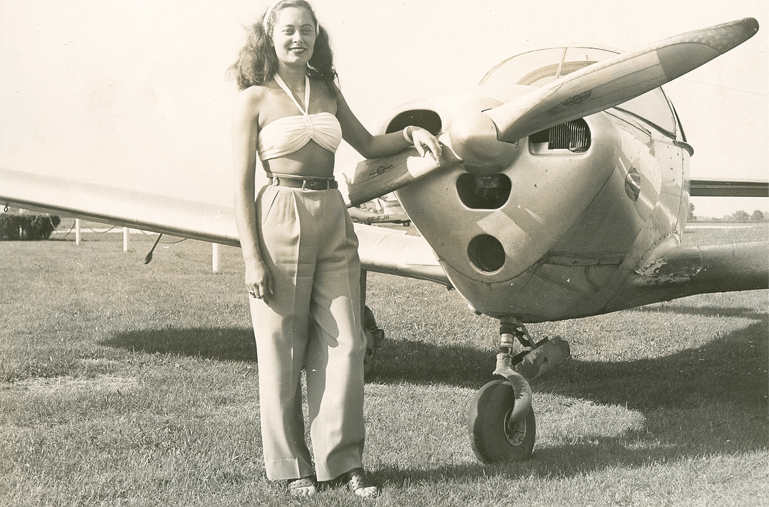 A young lady and a plane, 1940s | Know Your Meme