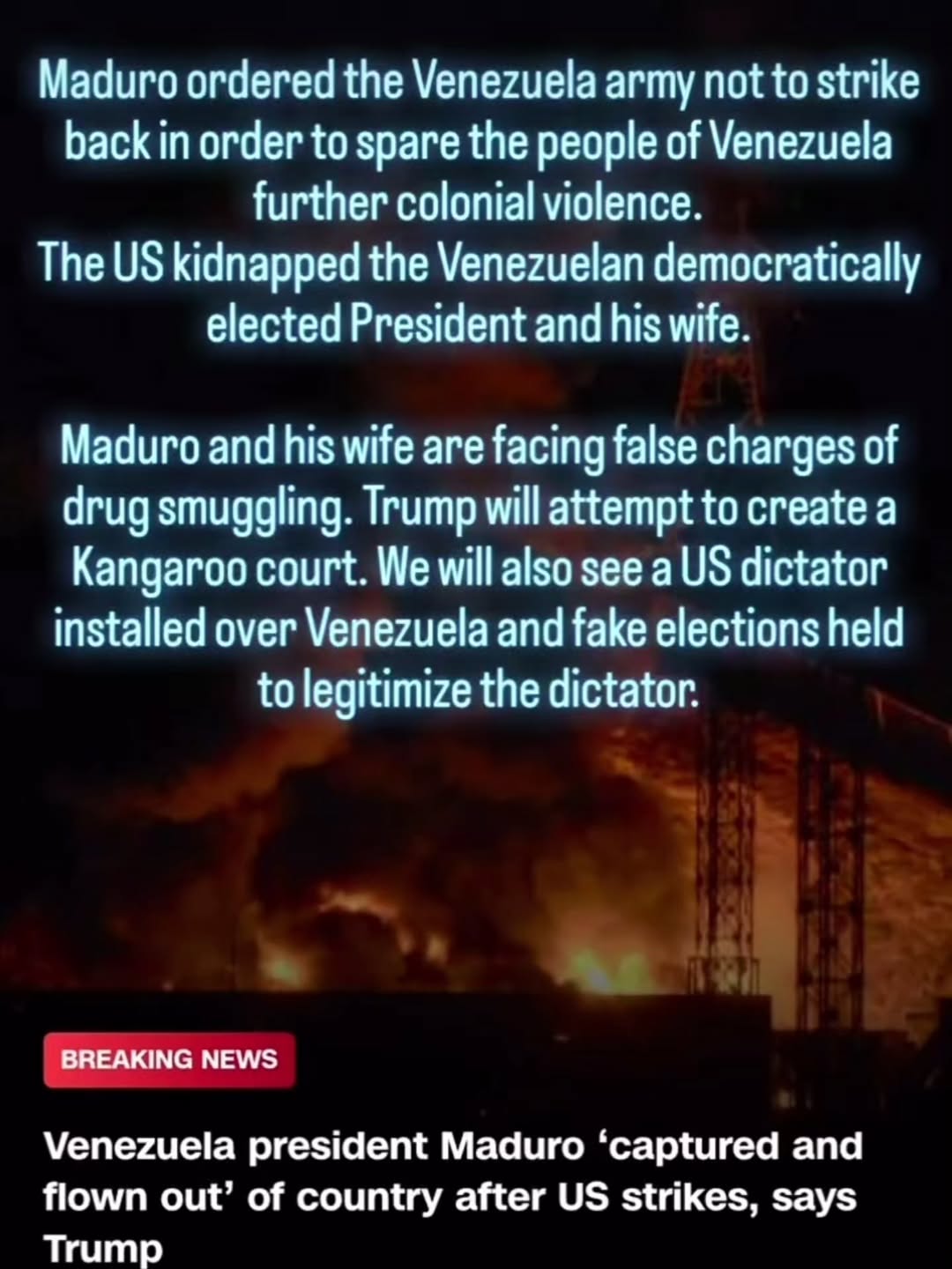 Maduro has been trying to spare Venezuela further colonial violence ...