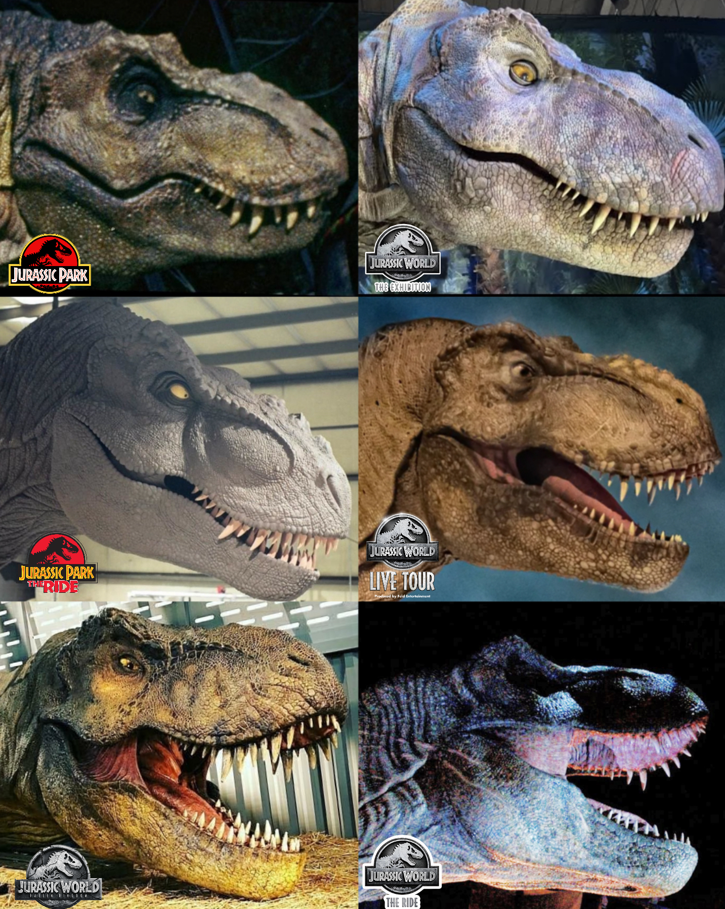 Jurassic park Trex animatronic comparison | Know Your Meme