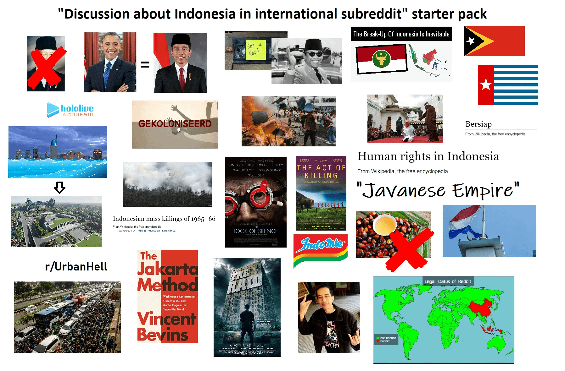 "Discussion about Indonesia in international subreddit" starter pack ...