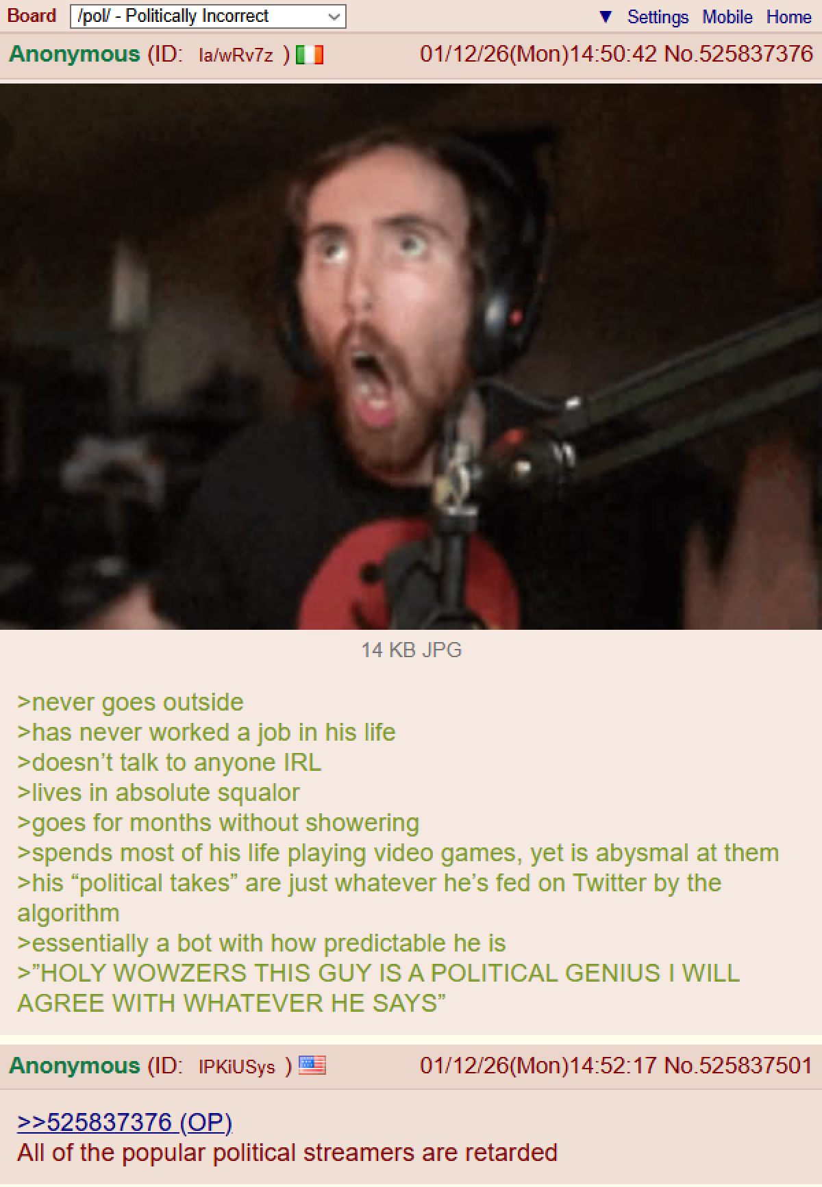 Anon Criticises Asmongold | /r/Greentext | Know Your Meme