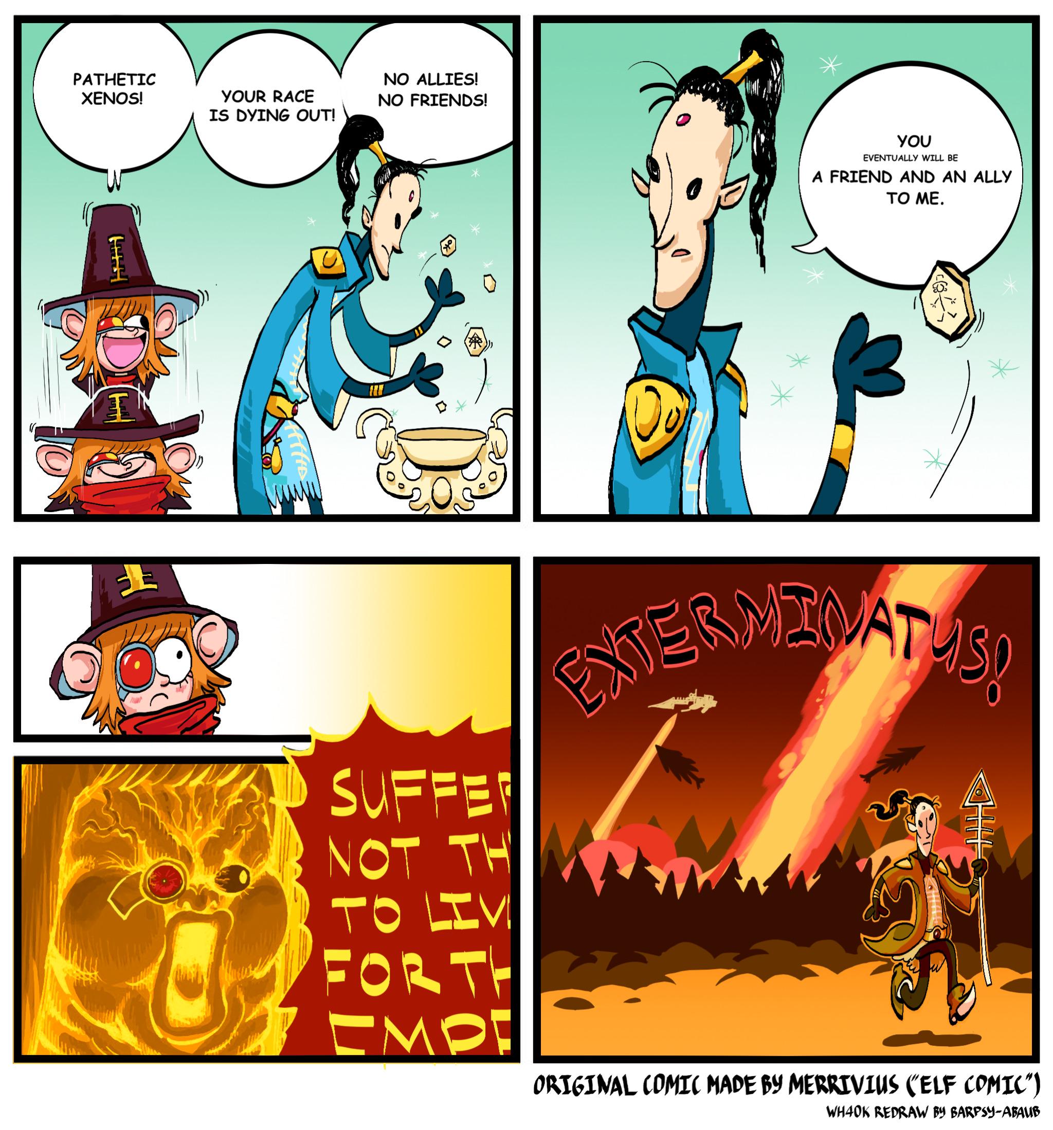 elf and human (art by @barpsy-abaub) | /r/grimdank | Know Your Meme