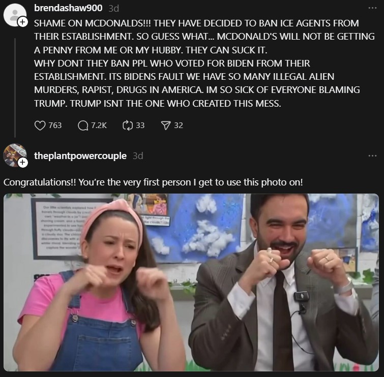 mcdonald's bans ICE | Zohran Mamdani and Ms. Rachel "Wah Wah Wah ...