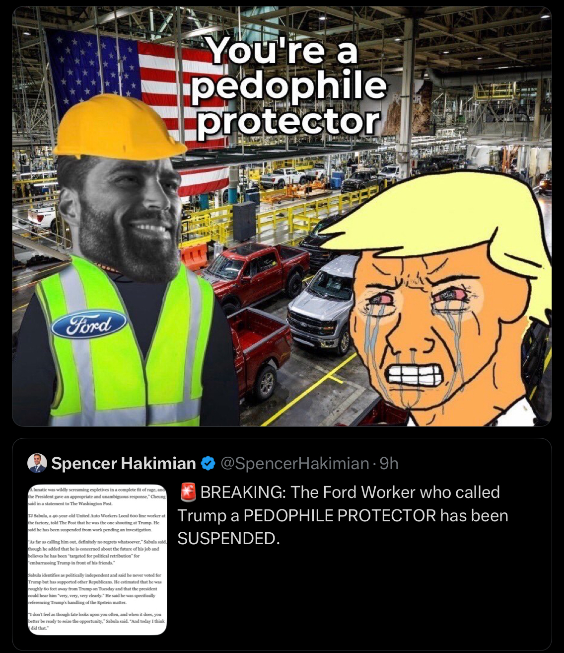 Ford employee fired because of Trump | Know Your Meme