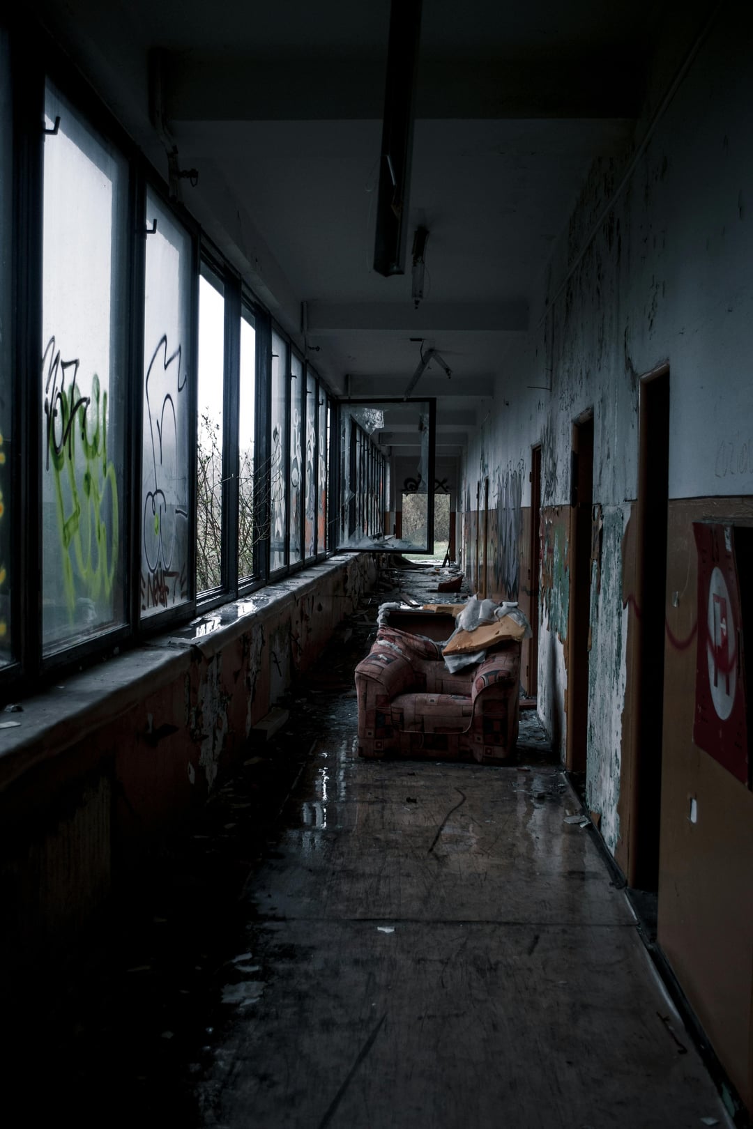 Corridor in an abandoned building | Know Your Meme