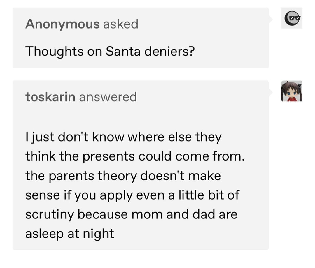 Santa deniers | Tumblr | Know Your Meme