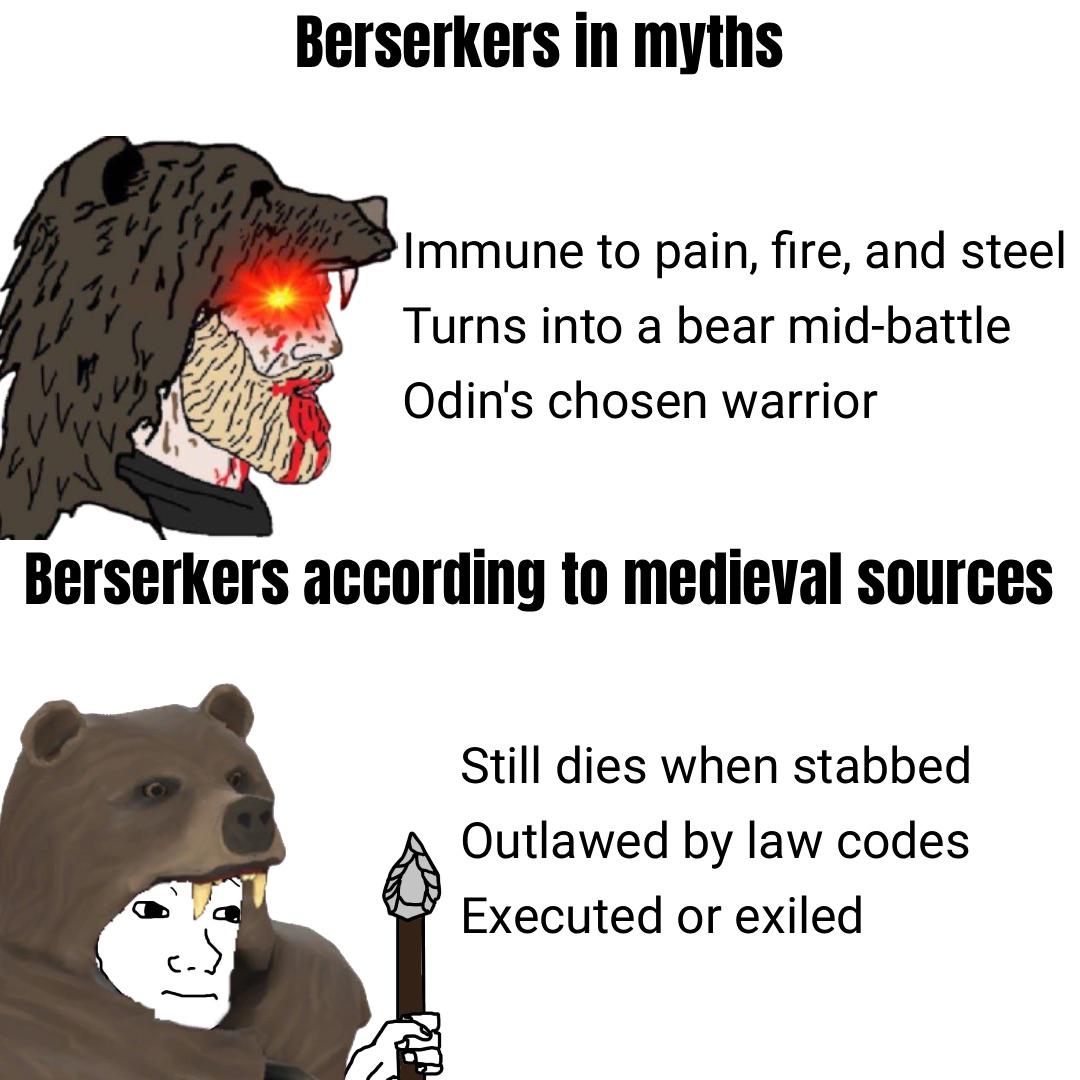 Berserkers: Myth vs Medieval Sources | History Memes | Know Your Meme