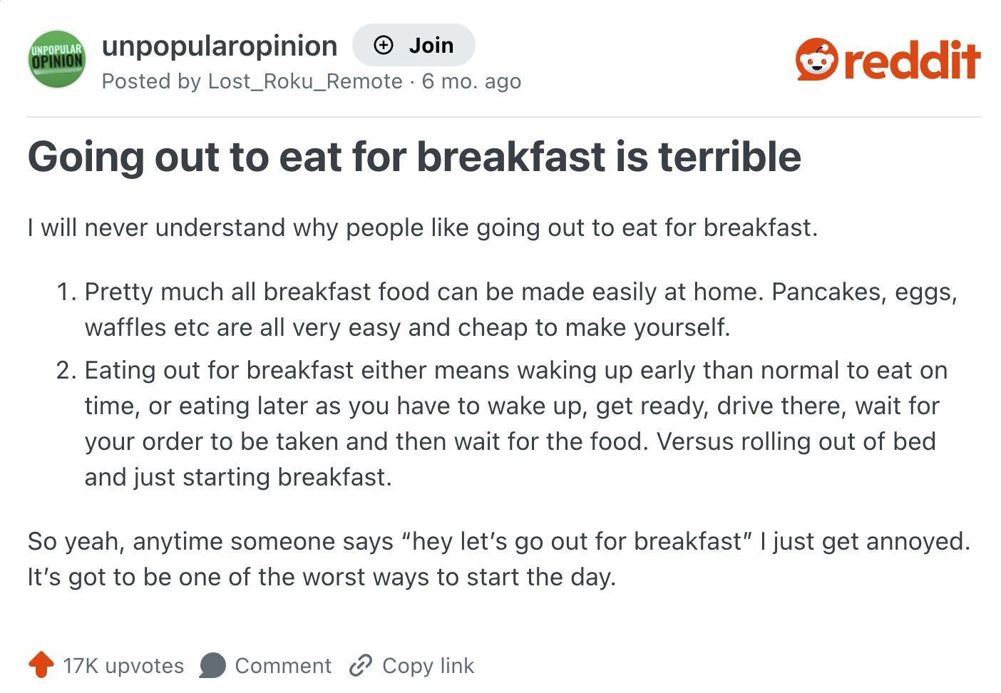 It is just breakfast, after all | Know Your Meme