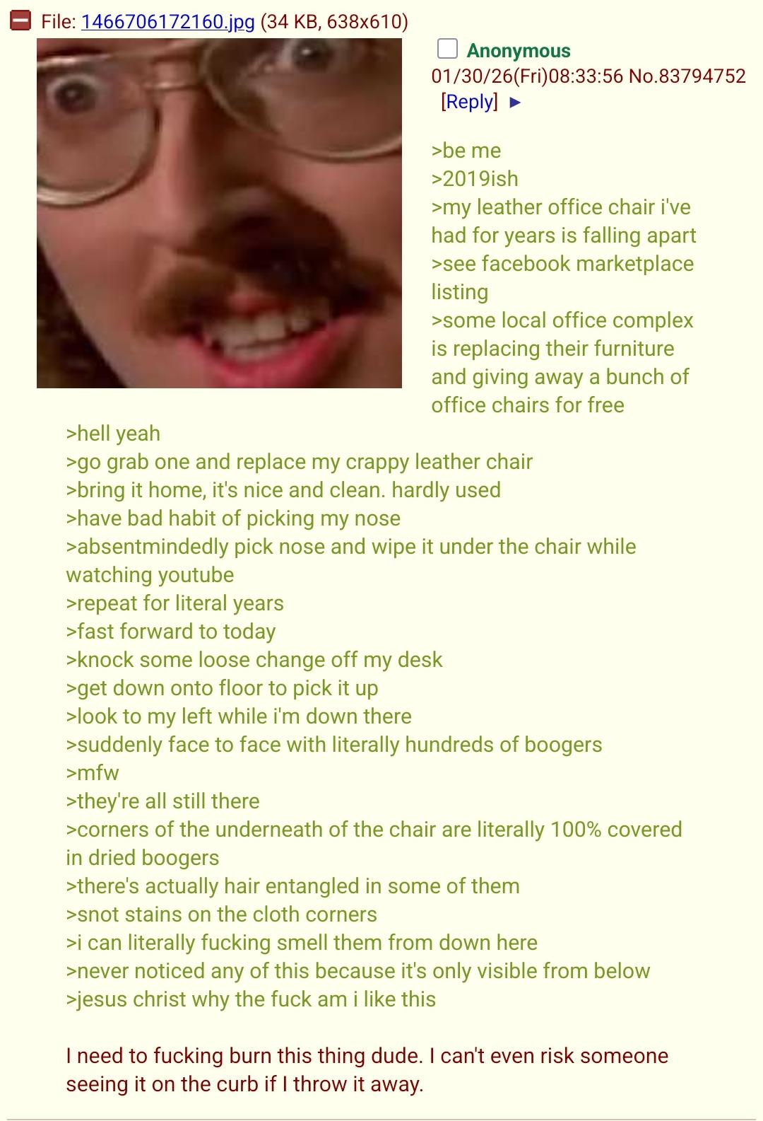 Anon got a chair for free | /r/Greentext | Know Your Meme