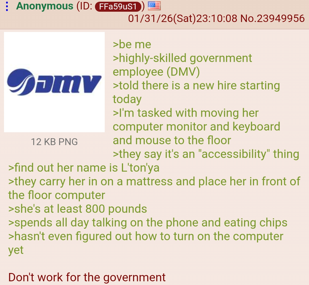 DMV anon meets 800 lbs (363KG) accessibility hire | /r/Greentext | Know ...