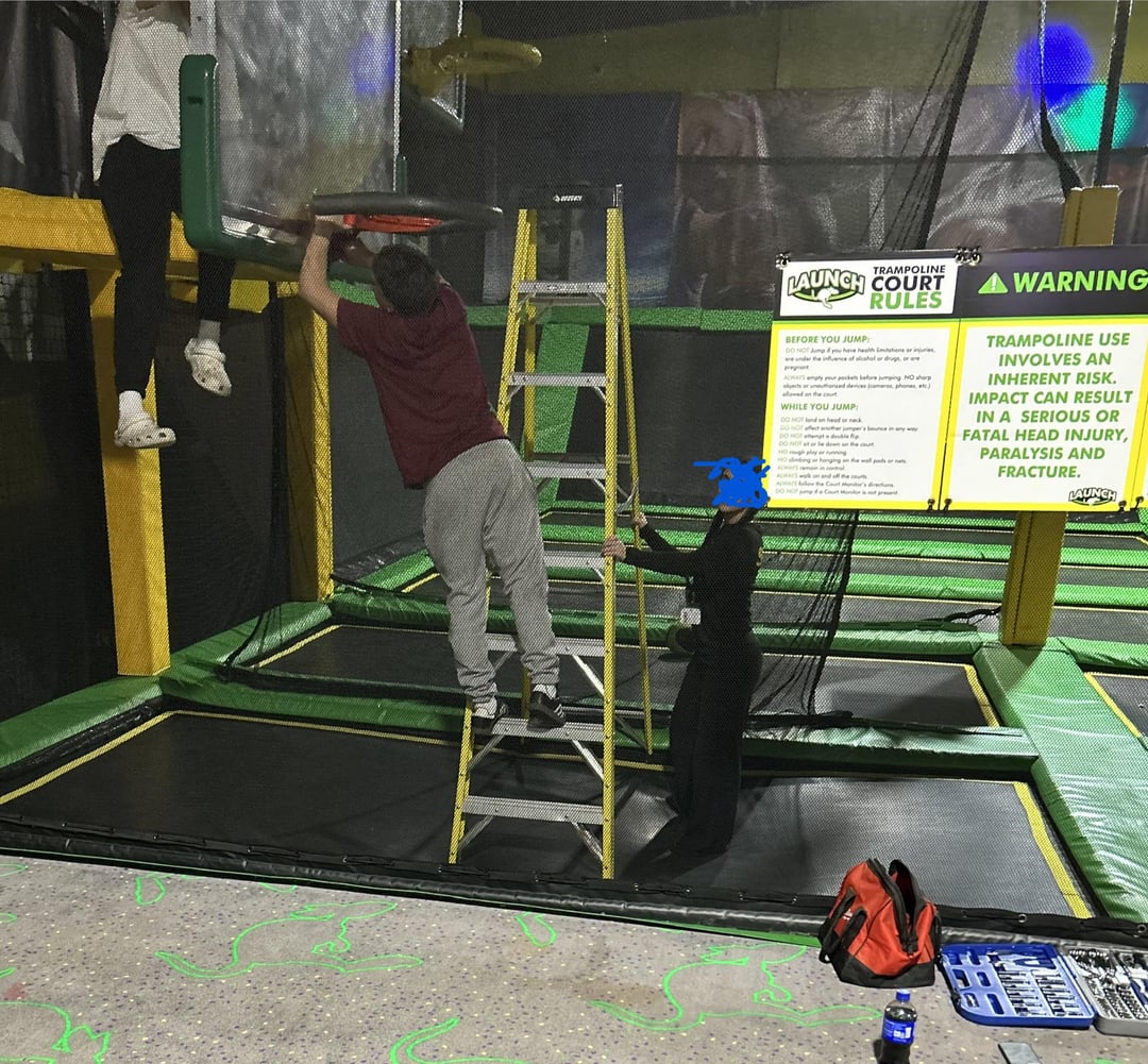 a ladder on a trampoline | Know Your Meme