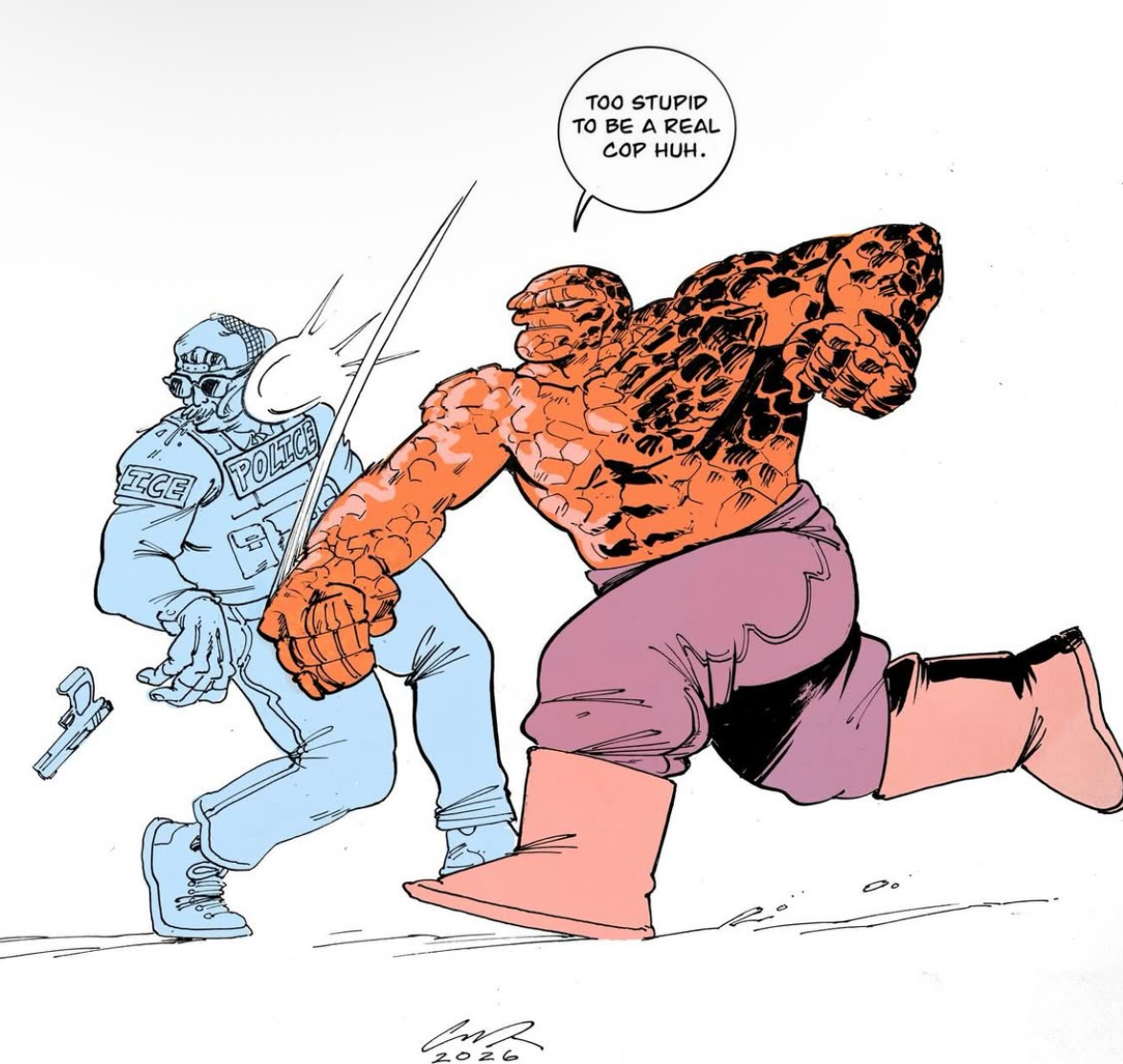 Ben Grimm punches ICE | 2026 ICE Protests | Know Your Meme