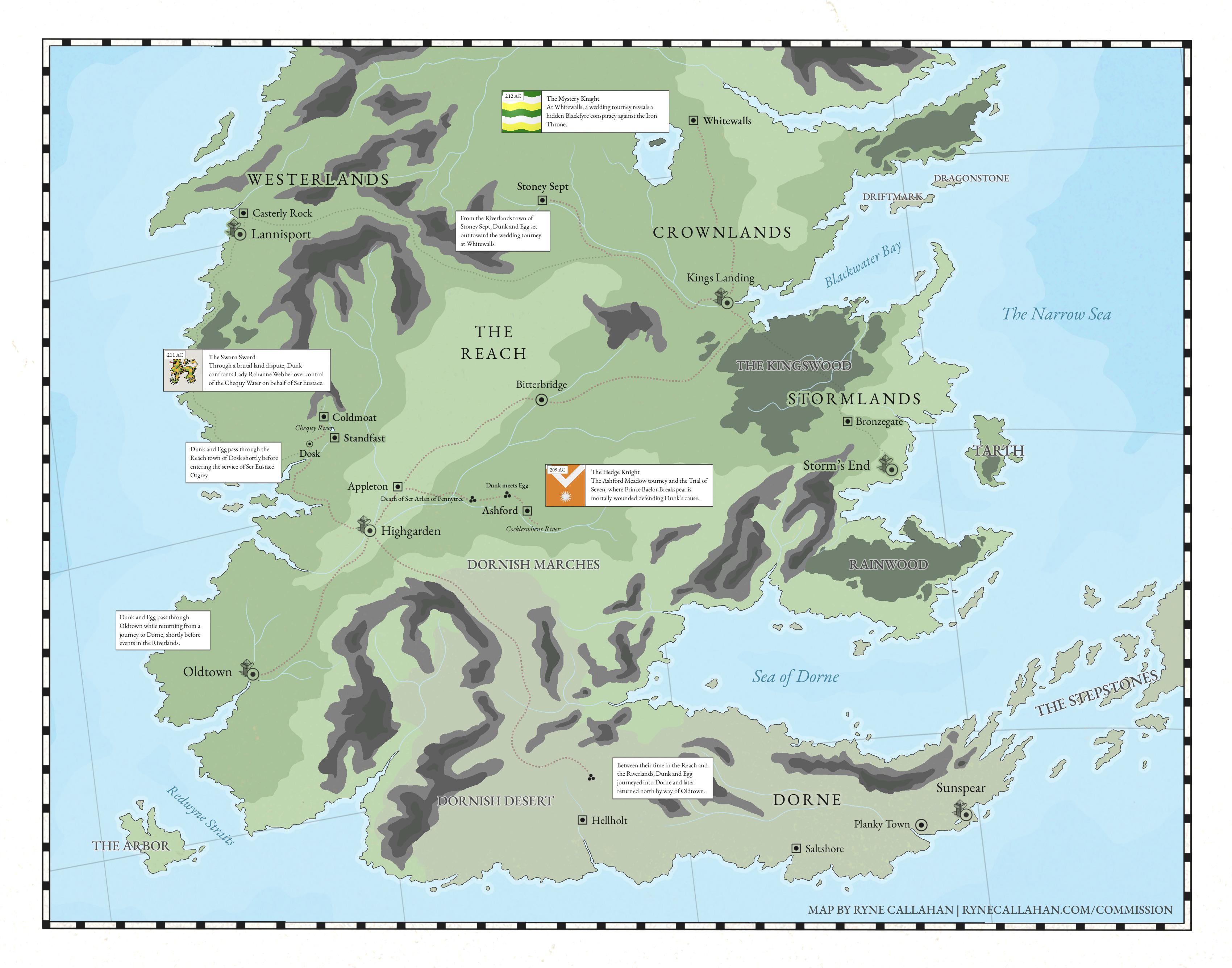 I created a map of the “Travels of Dunk and Egg” - Spoilers Warning ...