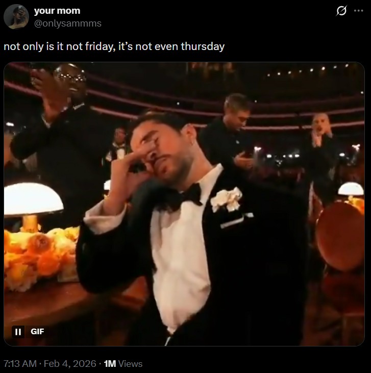 not only is it not friday, it’s not even thursday | Bad Bunny Crying at ...