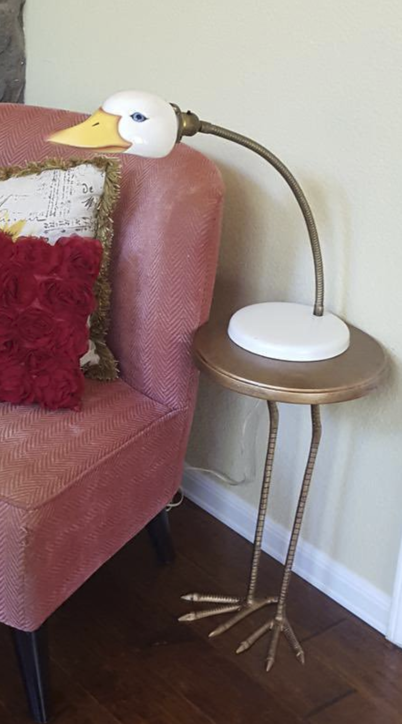 Goose lamp and table | Awful Taste, But Great Execution | Know Your Meme