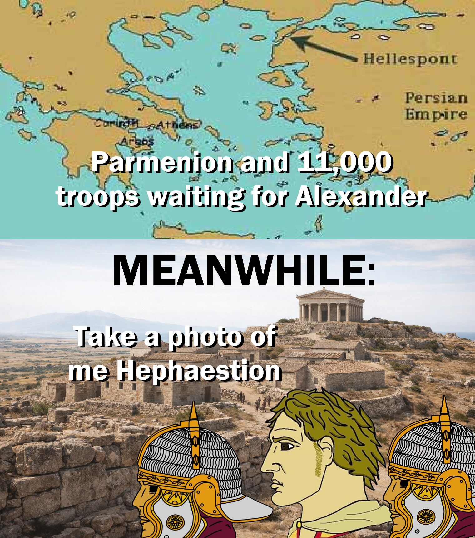 Alexander Goes Sightseeing at Troy, 334 BCE | History Memes | Know Your ...