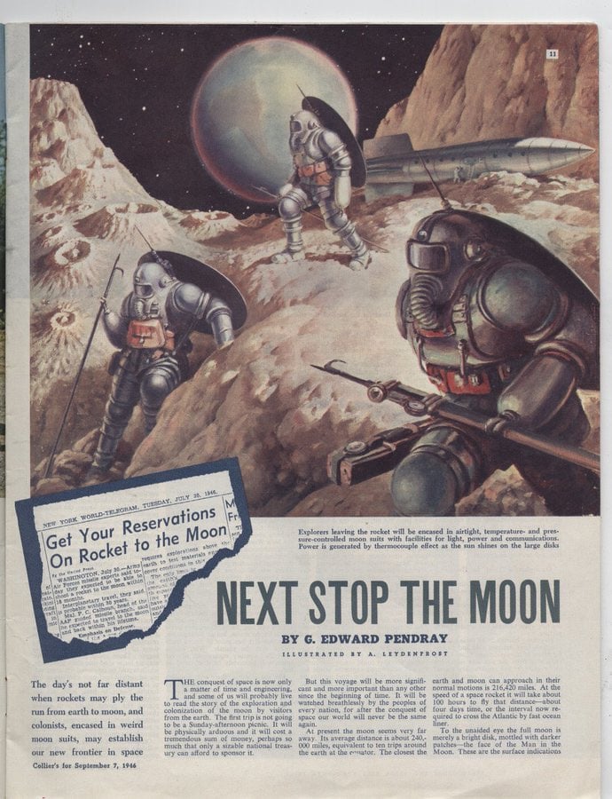 Next stop the moon, 1946 | Retro Futurism | Know Your Meme
