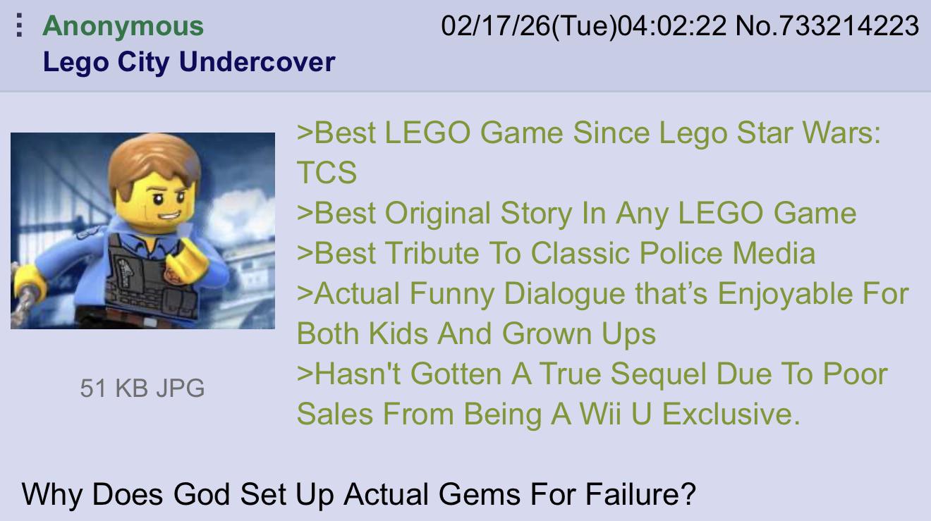 Anon questions god about his favorite Lego game. | /r/Greentext | Know ...