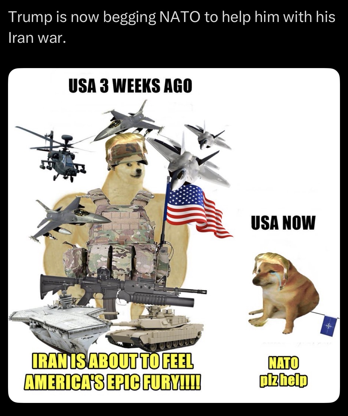 USA 3 weeks ago vs now | American-Iranian War (2026) | Know Your Meme