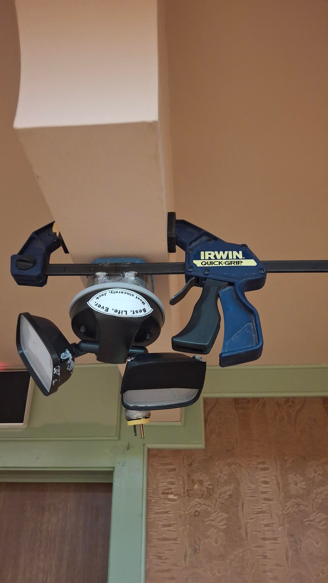 I found this at a local elks club. The light being welded to the clamp ...