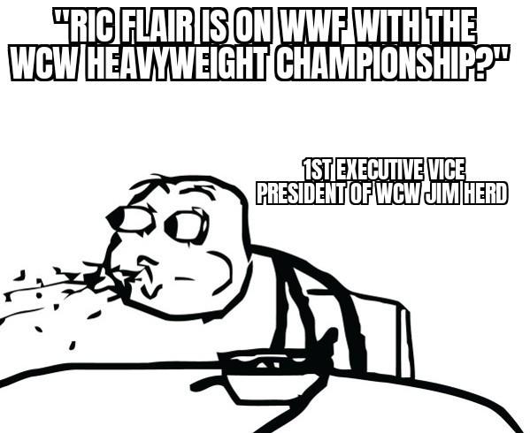 Wrestling Wednesday meme, Ric Flair appears on WWF with the WCW ...