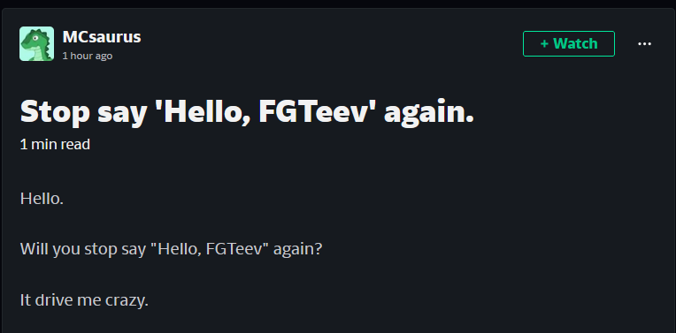 Stop say 'Hello, FGTeeV' again | Know Your Meme
