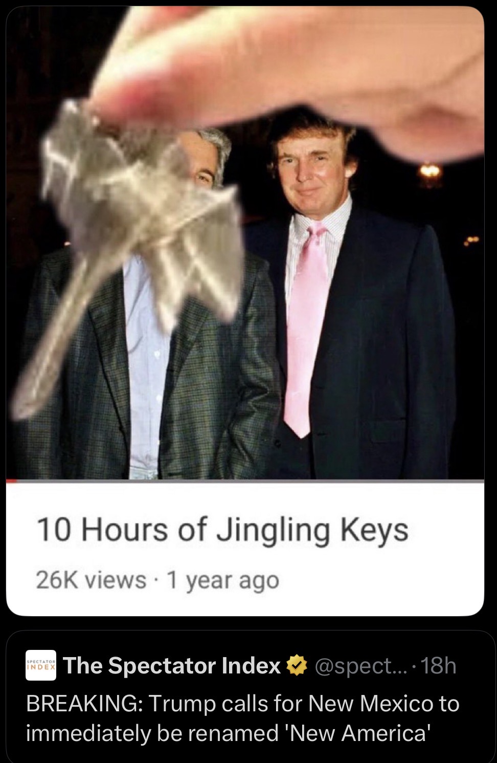 The jangling keys | Epstein Files | Know Your Meme